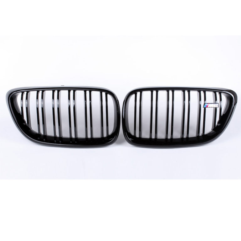 Dual Line Gloss Black Front Grill For BMW 2 Series F22 F23 F87 M2 M235i ...